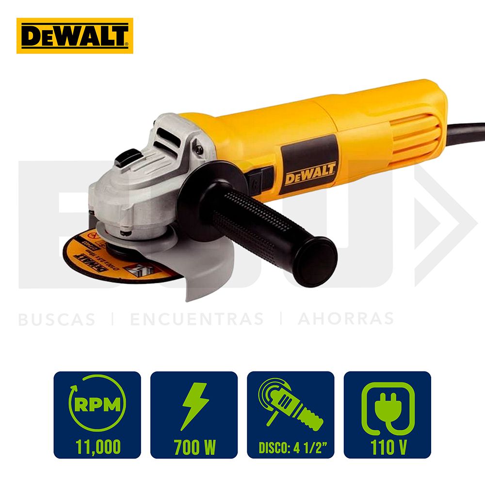 MINI PULIDORA 4 1/2 PLG. 700W DEWALT DWE4010-B3 | Almacenes Bou