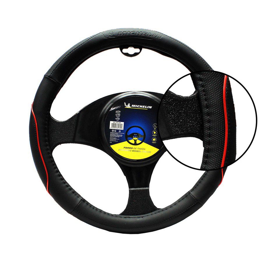FORRO P/TIMON AUTO MICHELIN NEGRO/ROJO ML-1003-NR | Almacenes Bou