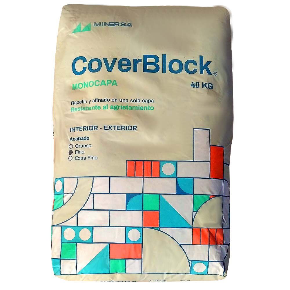 COVERBLOCK GRIS GRANO FINO INT/EXT 40 KG. | Almacenes Bou