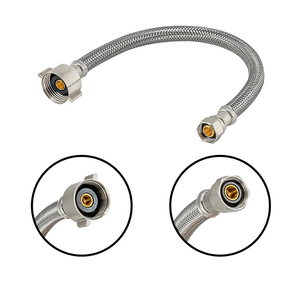TUBO ABASTO FLEXIBLE EASTMAN INOX. PARA INODORO 7/8 X 3/8 X 16 PULG ...