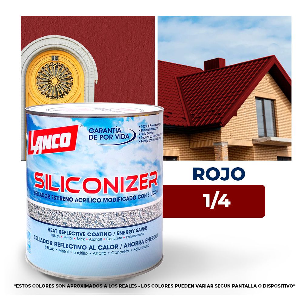 IMPERMEABILIZANTE SILICONIZER ROJO 1/4 LANCO RC-201-5 | Almacenes Bou
