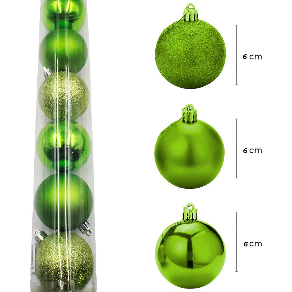 BOLAS NAVIDEÑAS VERDES 60MM SET 12PCS XMB-419 | Almacenes Bou