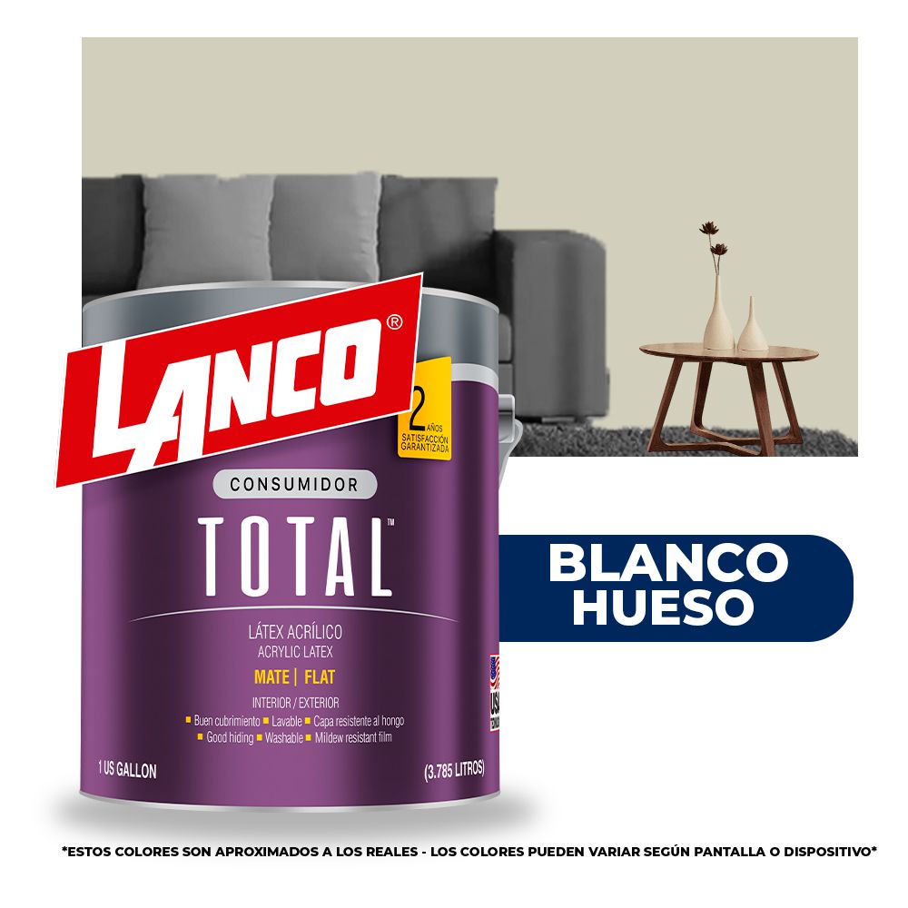 PINTURA TOTAL ACRILICA LATEX BLANCO HUESO GLN TL1439 | Almacenes Bou
