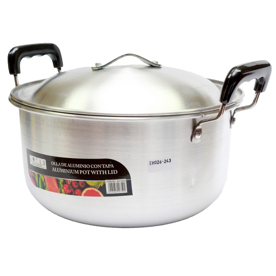 OLLA ALUMINIO C/TAPA 24CMS SH-0524 | Almacenes Bou