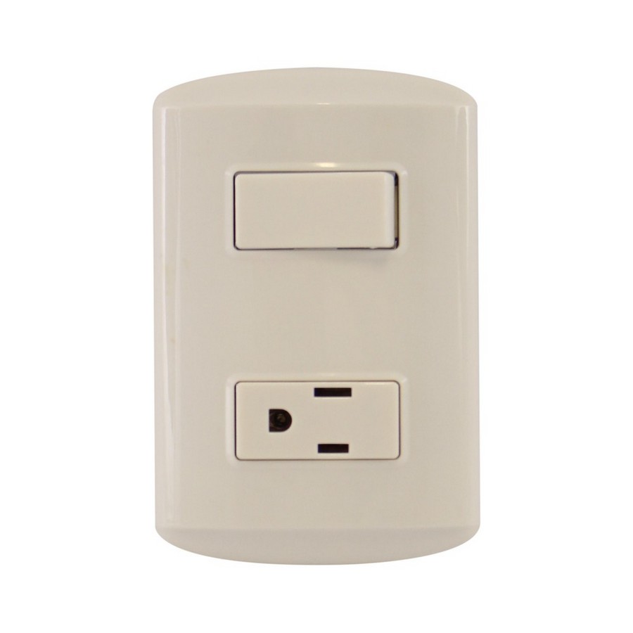 SWITCH SENCILLO Y TOMA POLARIZADO INTEGRADO JF CJ1213 | Almacenes Bou