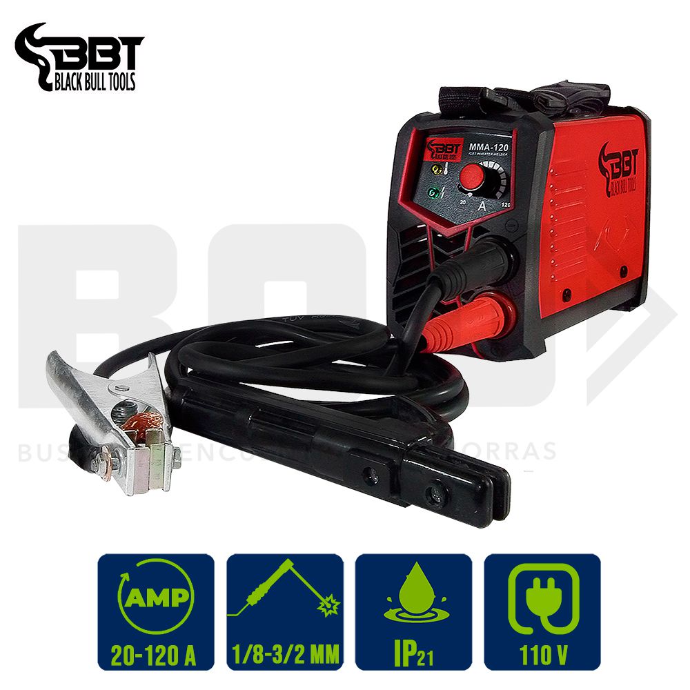 SOLDADOR INVERTER 120AMPS 110V BBT MMA120 | Almacenes Bou