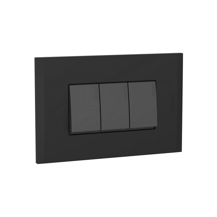 SWITCH TRIPLE SENCILLO INTEGRADO NEGRO NOBILE BTICINO AF2300EANG ...